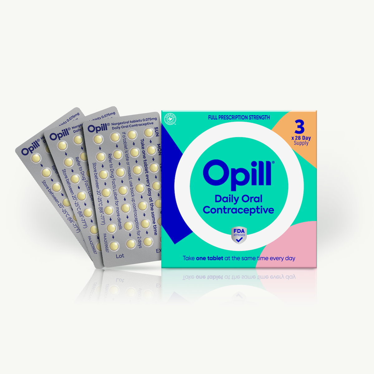 Opill®, Daily Oral Contraceptive Pill, 3-pack (84 tablets) – Nurx